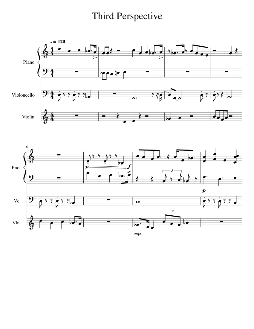 Third_Perspective Sheet Music for Piano, Violin, Cello (Piano Trio ...