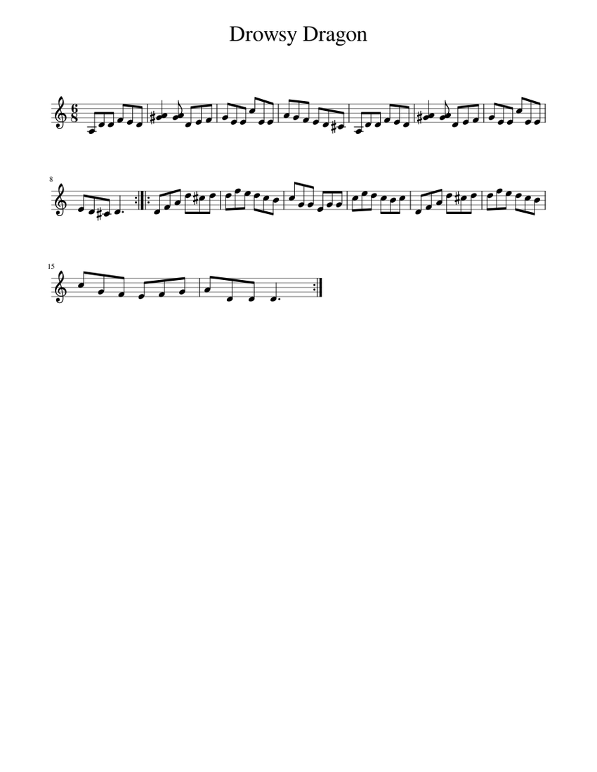 Drowsy Dragon Sheet music for Piano (Solo) Easy | Musescore.com