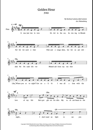 Golden Hour – JVKE Sheet Music for Violin (Solo) | MuseScore.com