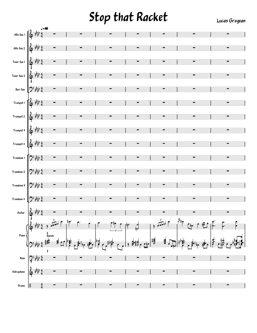 Stop_that_Racket Sheet music for Piano, Trombone, Saxophone alto ...