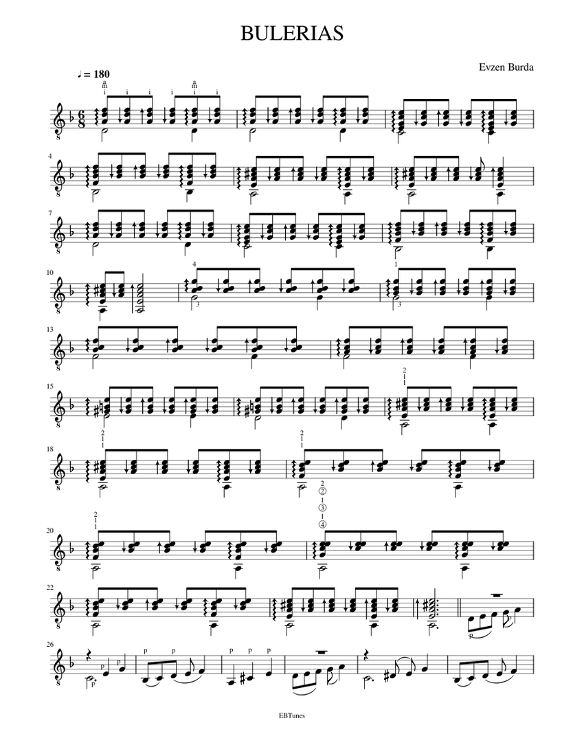 BULERIAS Sheet Music for Guitar (Solo) | MuseScore.com