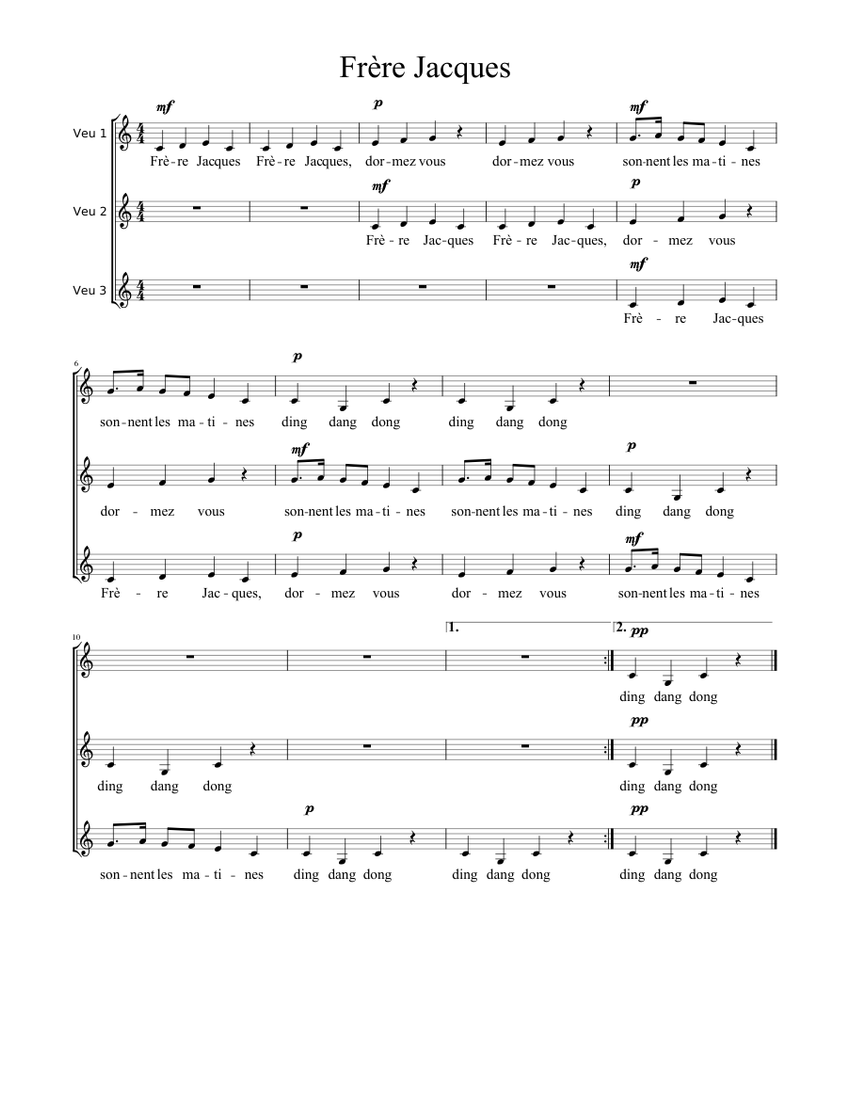 Frere Jacques Piano Tutorial