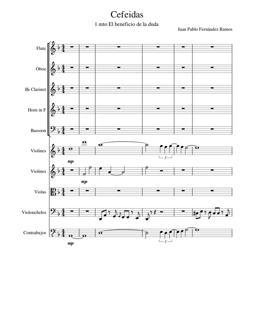 Cefeidas 1 mto El beneficio de la duda - Orquesta Sheet Music for Flute ...