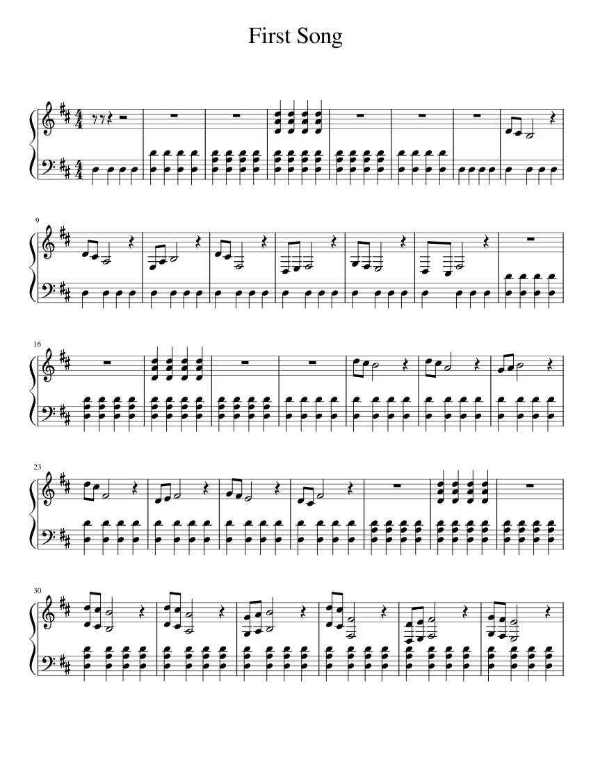 First Song Sheet music for Piano (Solo) Easy | Musescore.com