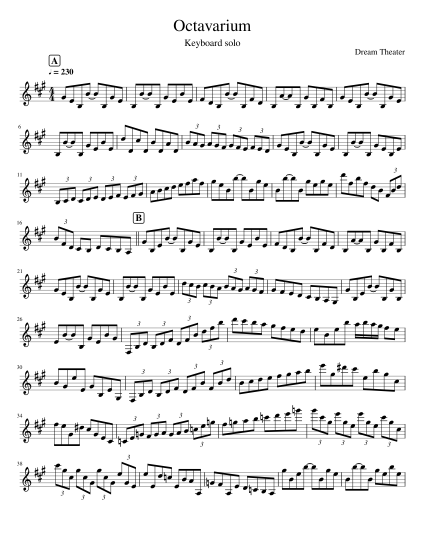 Octavarium - Keyboard solo Sheet Music for Piano (Solo) easy ...