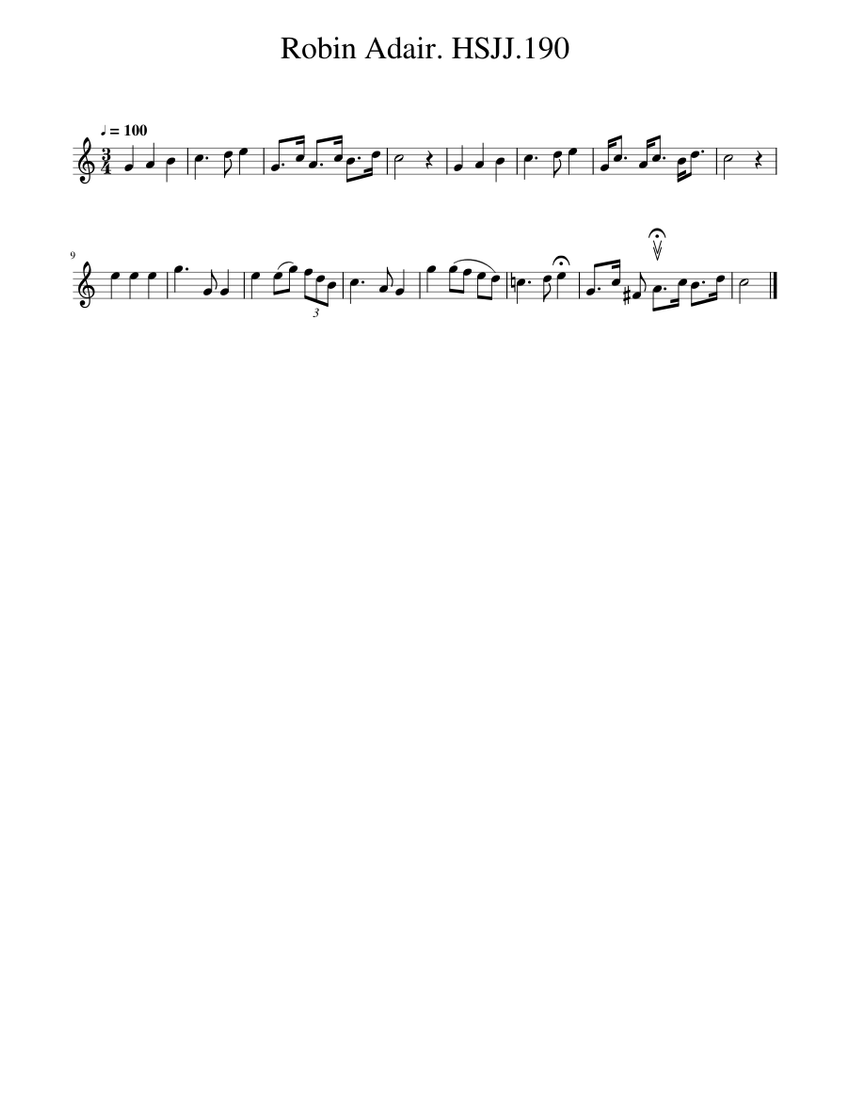 Robin Adair. HSJJ.190 Sheet music for Piano (Solo) | Musescore.com