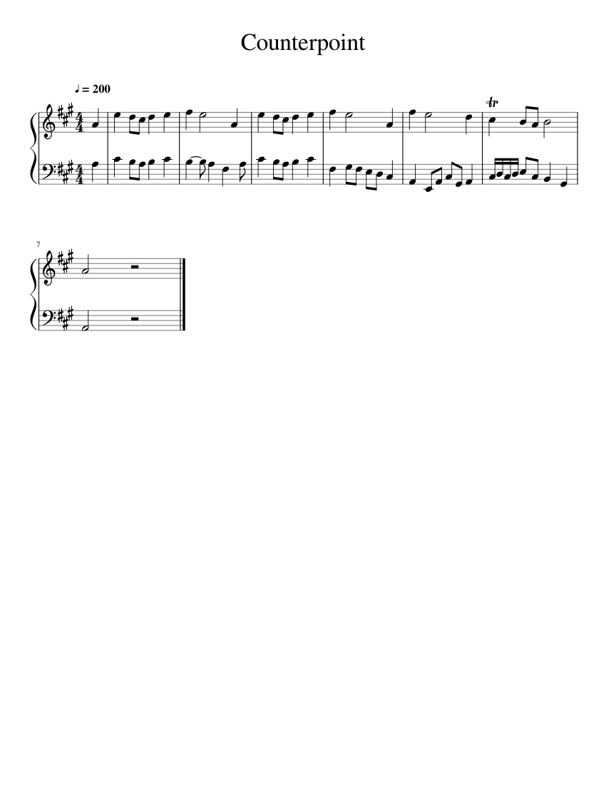 Counterpoint Sheet music for Piano (Solo) Easy | Musescore.com