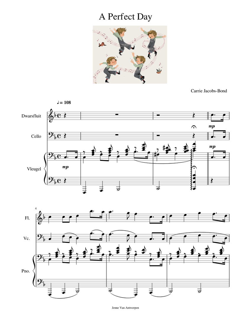 A Perfect Day Sheet Music for Piano, Flute, Cello (Mixed Trio ...