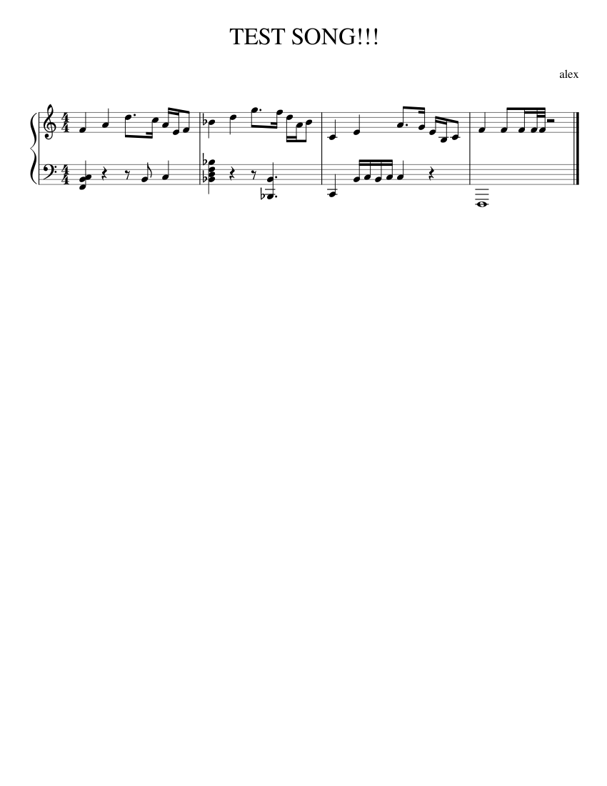 TEST SONG!!! Sheet music for Piano (Solo) | Musescore.com