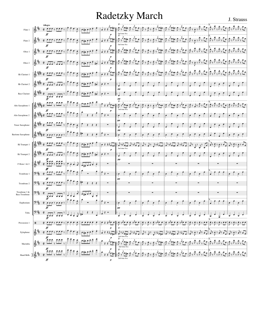Radetzky_March Sheet music for Trombone, Euphonium, Tuba, Flute & more ...