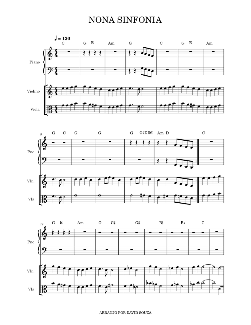 Ode to Joy – Ludwig van Beethoven NONA SINFONIA Sheet music for Piano ...