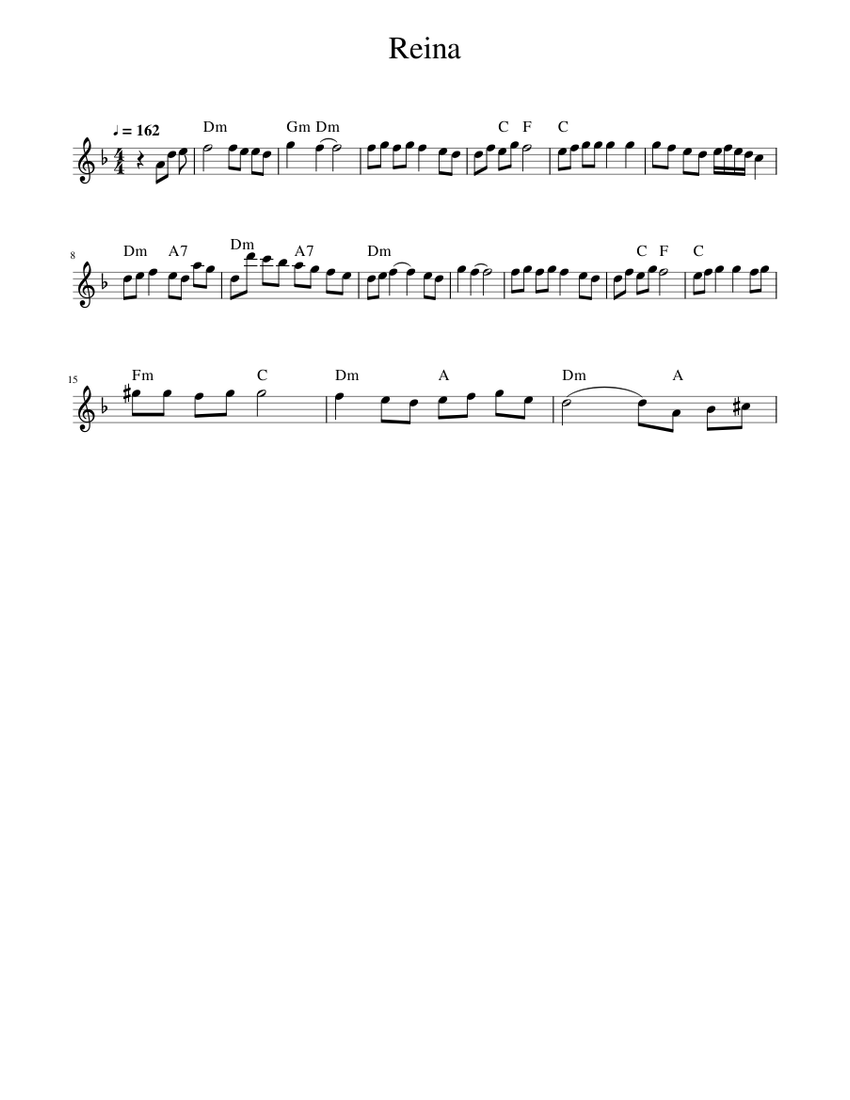 Reina Sheet music for Piano (Solo) Easy | Musescore.com