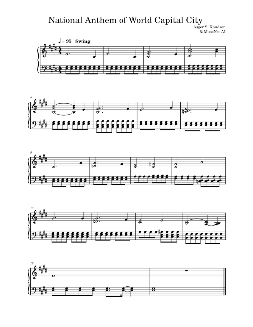 The National Anthem of World Capital City Sheet music for Piano (Solo ...
