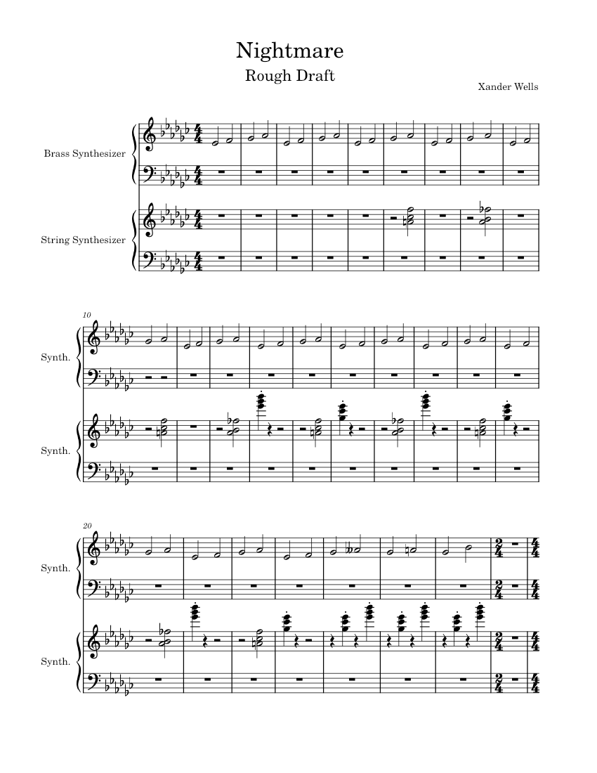 Nightmare - Xander Wells Sheet music for Strings group, Brass group ...