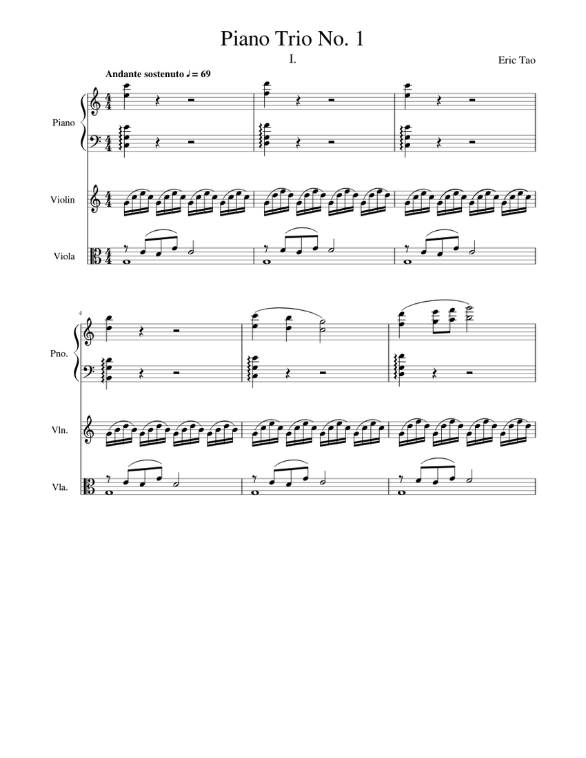 Piano Trio Sheet music for Piano, Violin, Viola (Mixed Trio ...