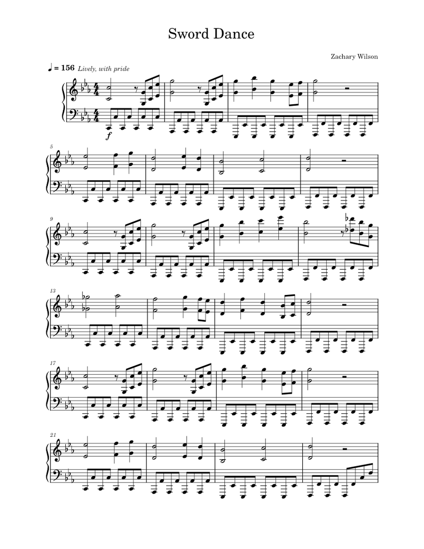 Sword Dance Sheet Music for Piano (Solo) | MuseScore.com