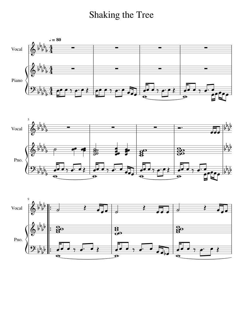 Shaking the Tree Sheet Music for Piano (Solo) | MuseScore.com