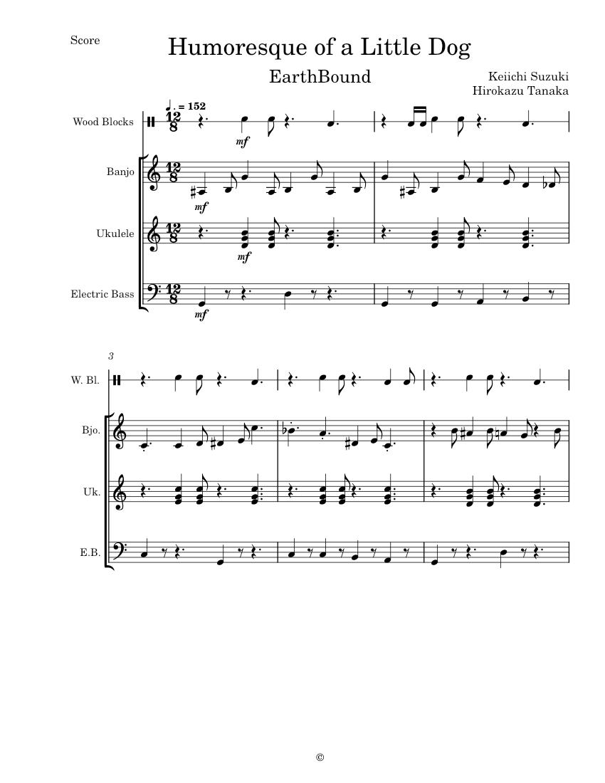 Humoresque of a Little Dog (EarthBound) - Transcribed Score Sheet music ...