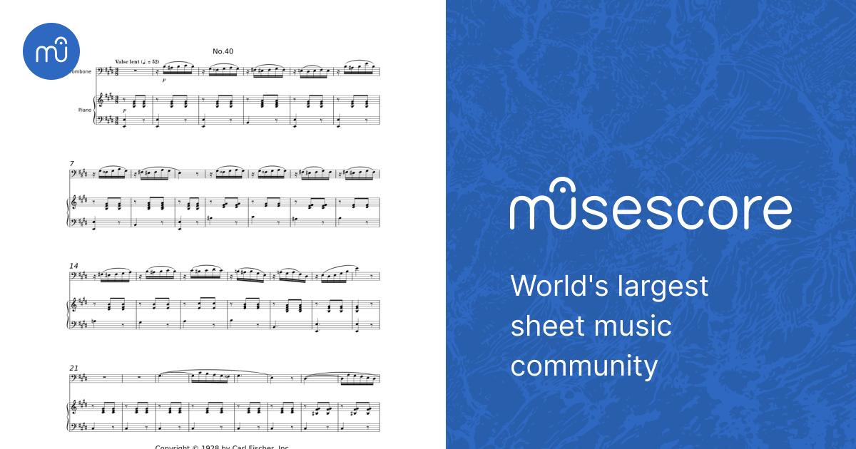 Melodious Etudes - Joannes Rochut Sheet Music for Piano, Trombone (Solo ...