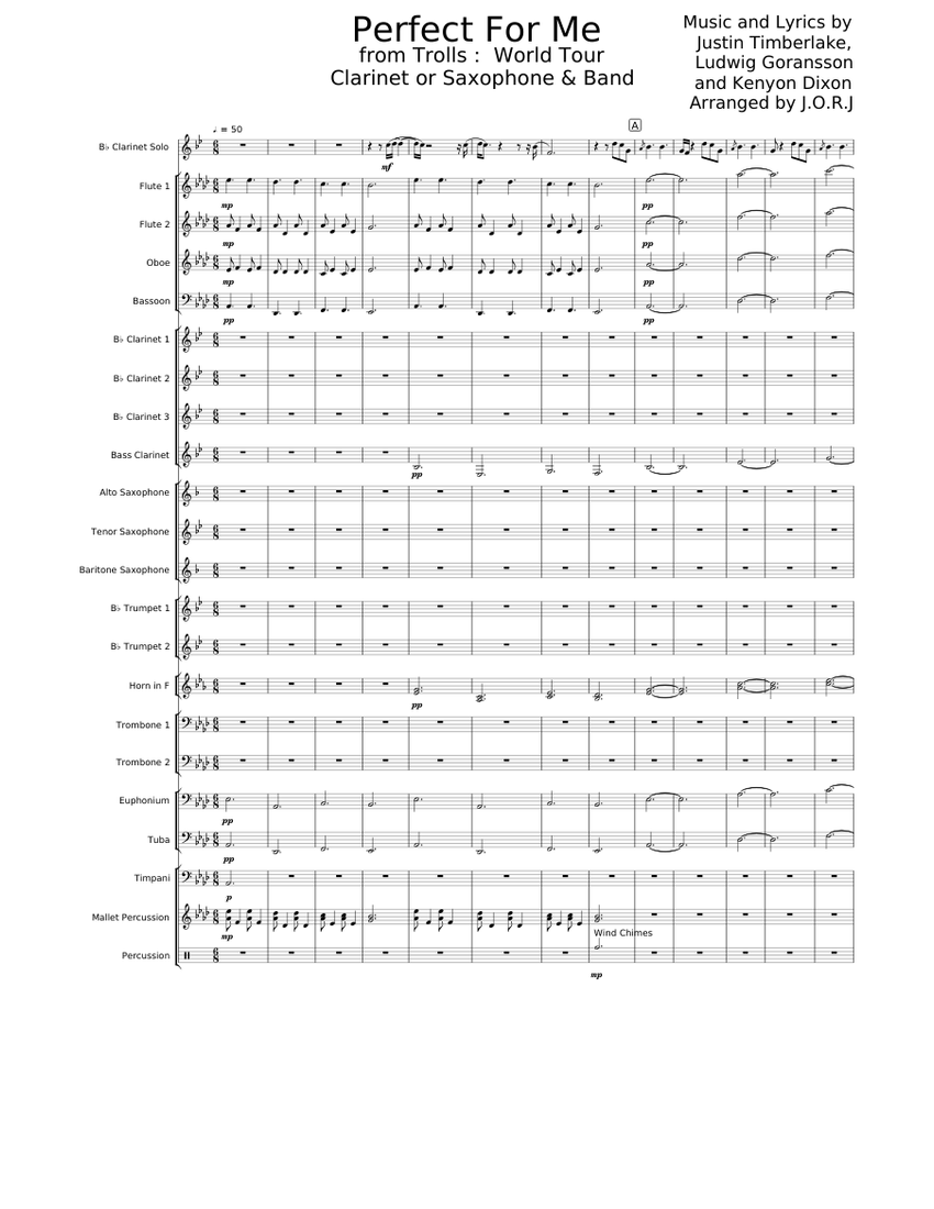 Perfect For Me - Justin Timberlake| Solo & Band Sheet Music for ...