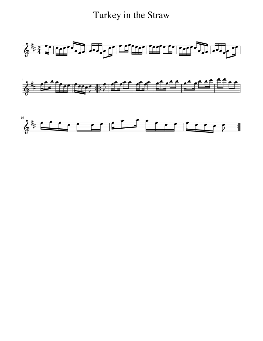 Turkey in the Straw Sheet music for Piano (Solo) | Musescore.com