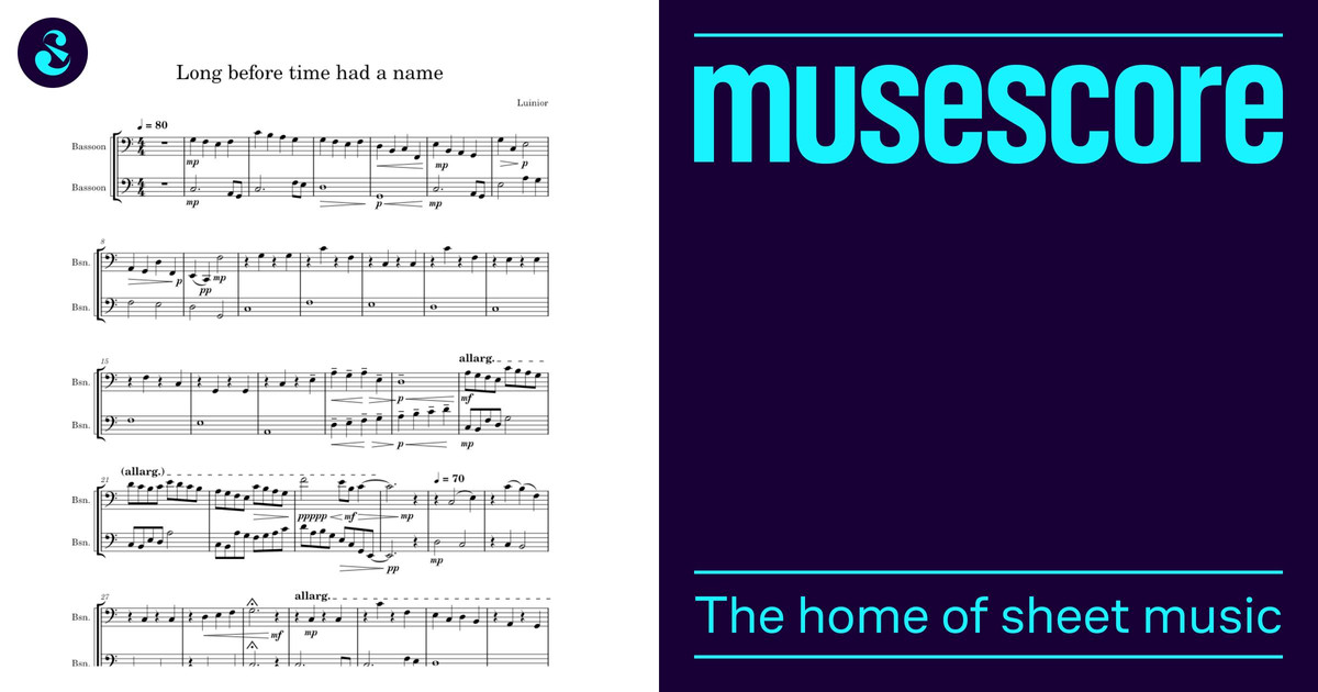 Long Before Time Had a Name – Luinior Sheet Music for Bassoon (Woodwind ...