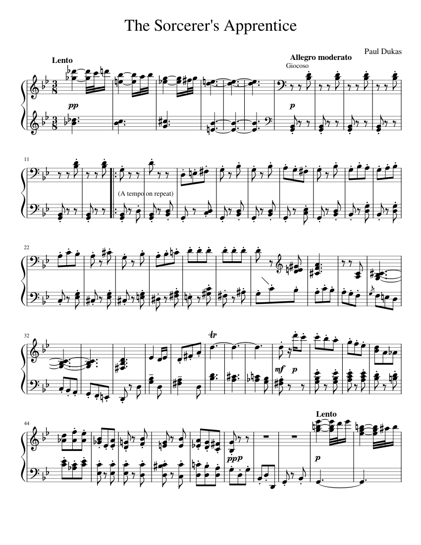 The_Sorcerer's_Apprentice Sheet Music for Piano (Solo) | MuseScore.com