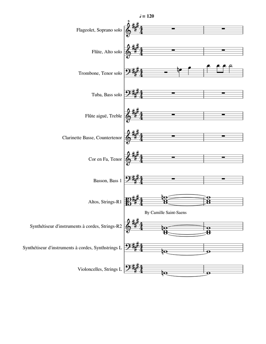02-RECIT_Baryton Sheet music for Trombone, Tuba, Flute, Clarinet bass ...