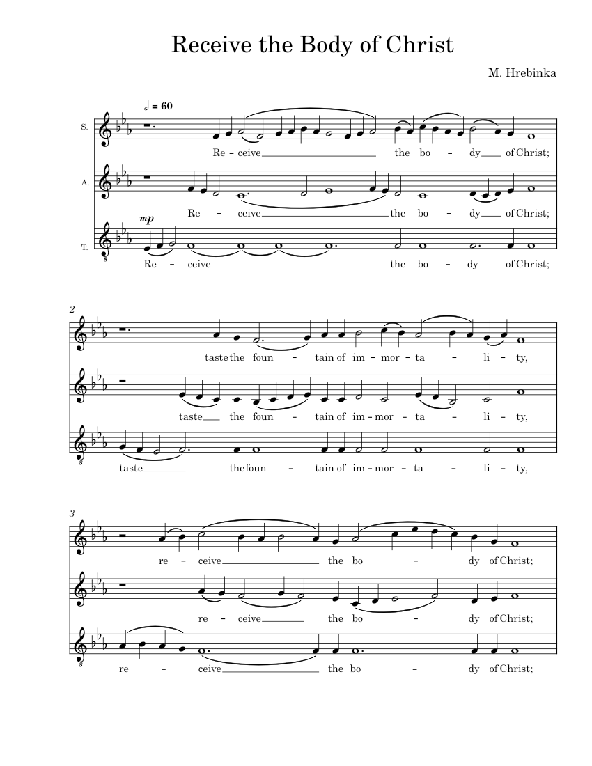 Receive the Body of Christ Sheet music for Vocals (Choral) | Musescore.com