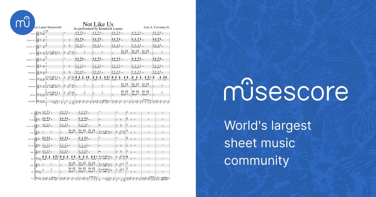 Not Like Us - Kendrick Lamar Sheet Music for Trombone, Euphonium, Tuba ...