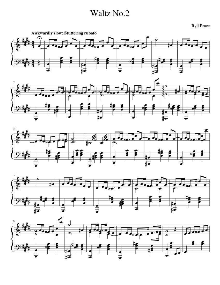 Waltz No.2 Sheet Music for Piano (Solo) | MuseScore.com
