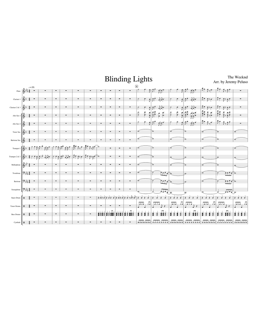 Blinding Lights - The Weeknd Sheet Music for Trombone, Tuba, Flute ...