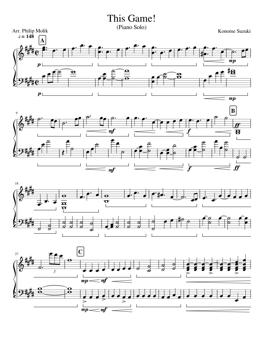 This Game! (Piano Solo) Sheet music for Piano (Piano Duo) | Musescore.com