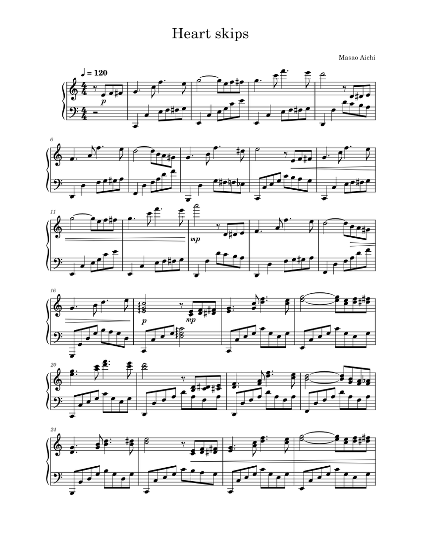 Heart skips Sheet music for Piano (Solo) | Musescore.com