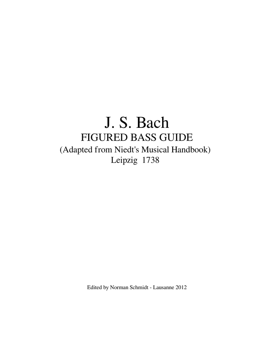 J.S. Bach: Figured Bass Guide Sheet music for Harpsichord, Cello (Mixed ...