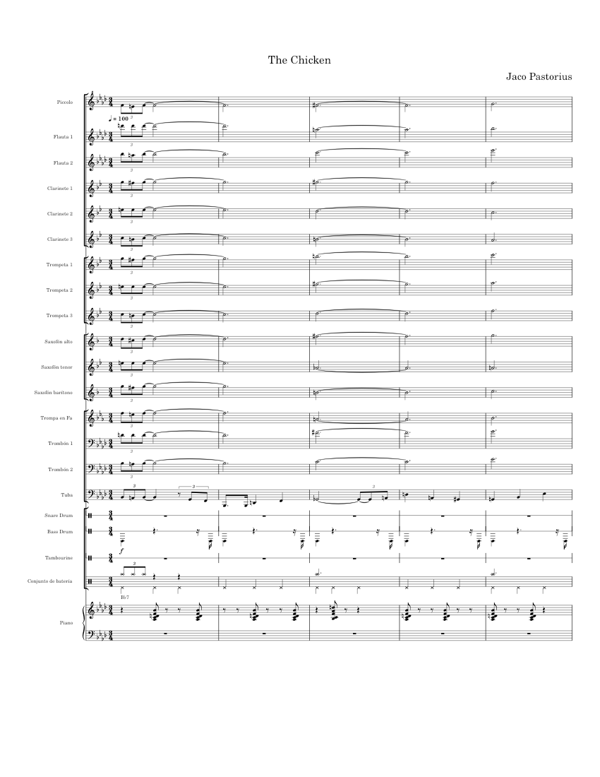 The chicken – Jaco Pastorius The Chicken Sheet Music with Chords for ...
