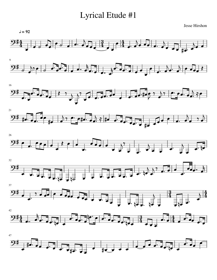 Lyrical Etude #1 Sheet Music for Tuba (Solo) | MuseScore.com