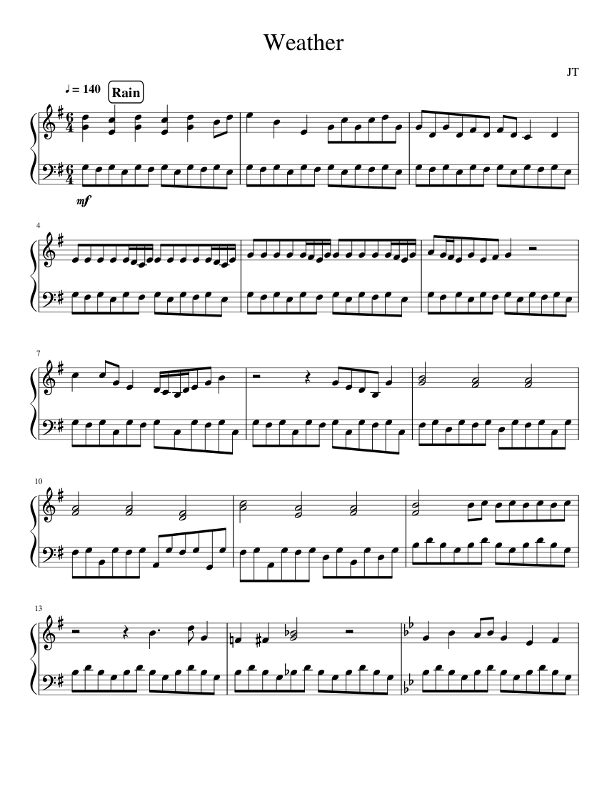 Weather-WIP Piano Sheet music for Piano (Solo) | Musescore.com