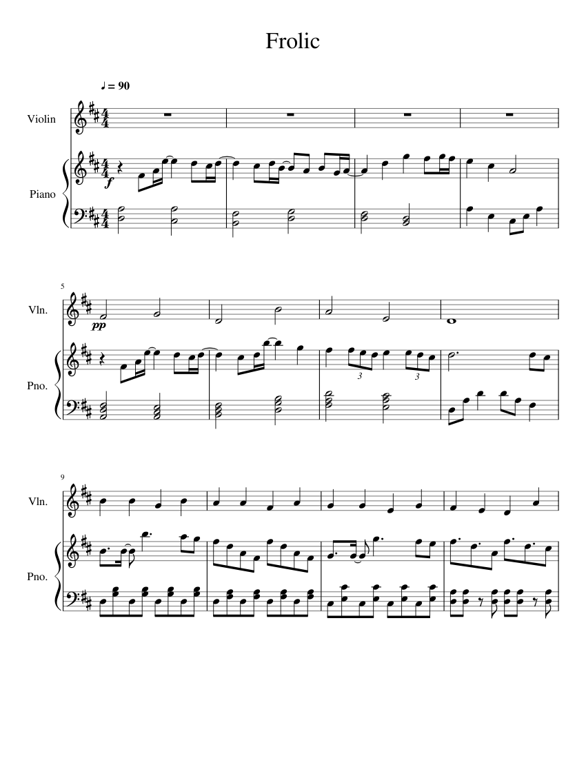 Frolic Sheet music for Piano, Violin (Solo) | Musescore.com