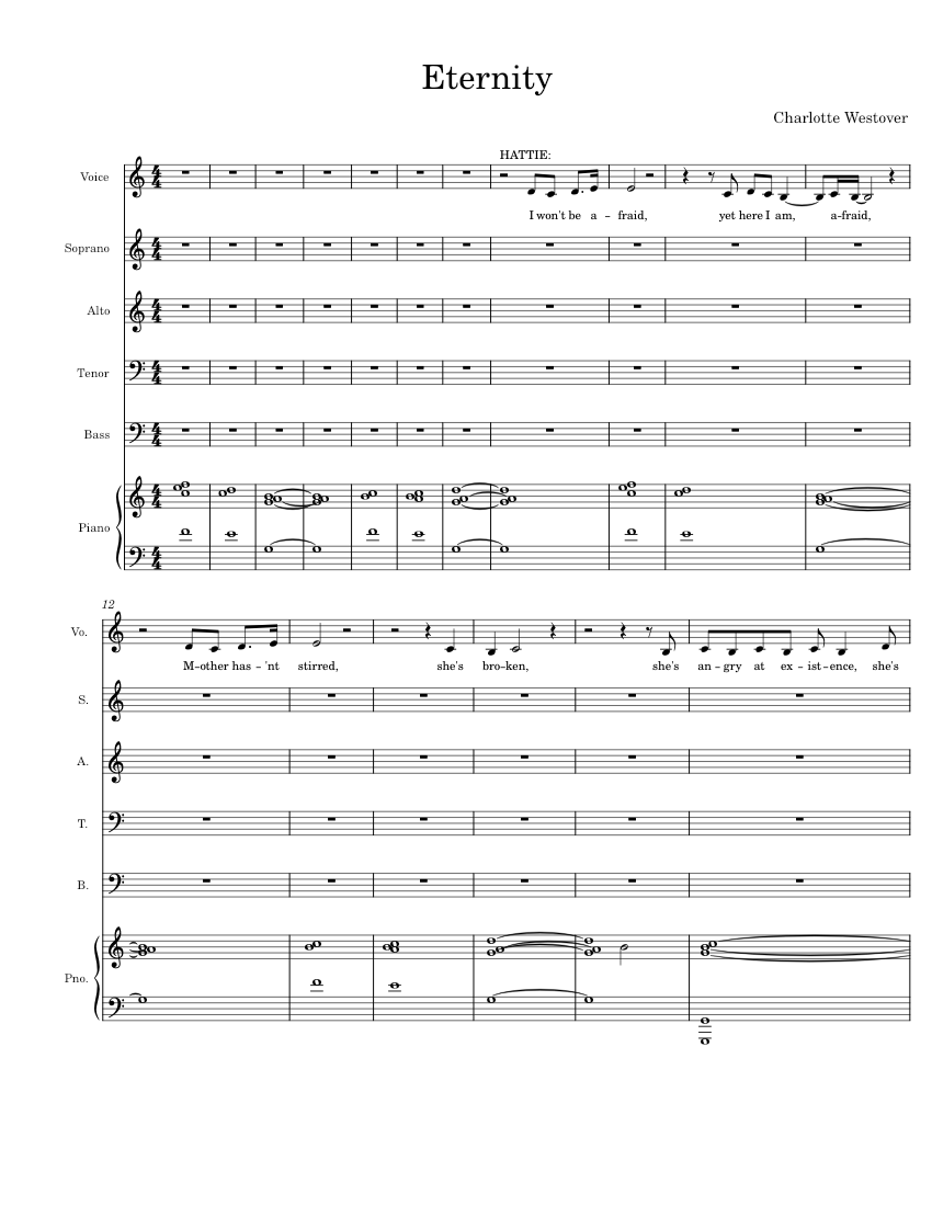Eternity Sheet music for Piano, Soprano, Alto, Tenor & more instruments ...