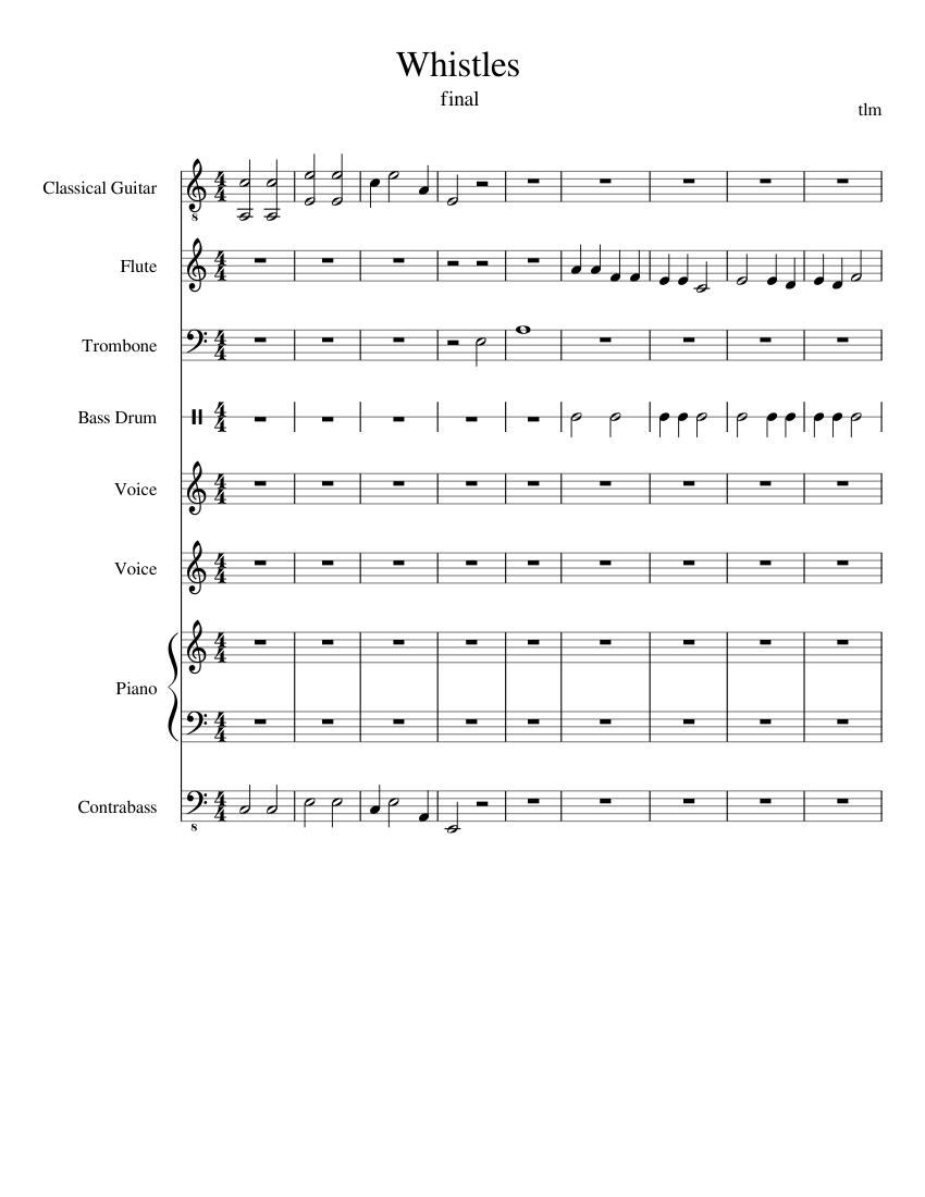 Whistles Sheet music for Piano, Trombone, Vocals, Flute & more ...