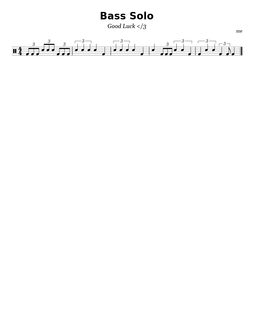 Bass Solo Sheet music for Bass drum (Drum Corps (Modern)) | Musescore.com