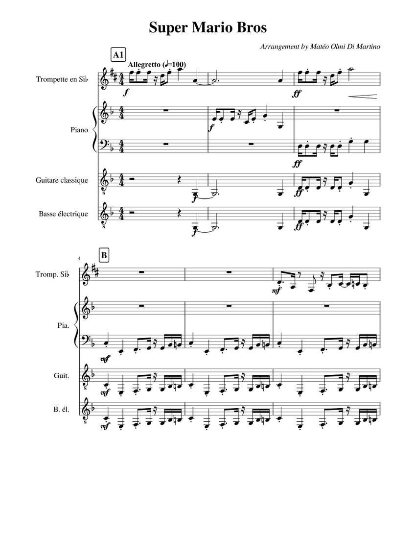 Super Mario Bros. Sheet music for Piano (Solo) | Musescore.com