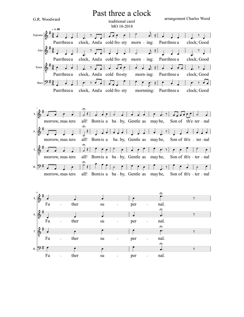 Past_three_a_clock Sheet Music for Bass guitar (Solo) | MuseScore.com