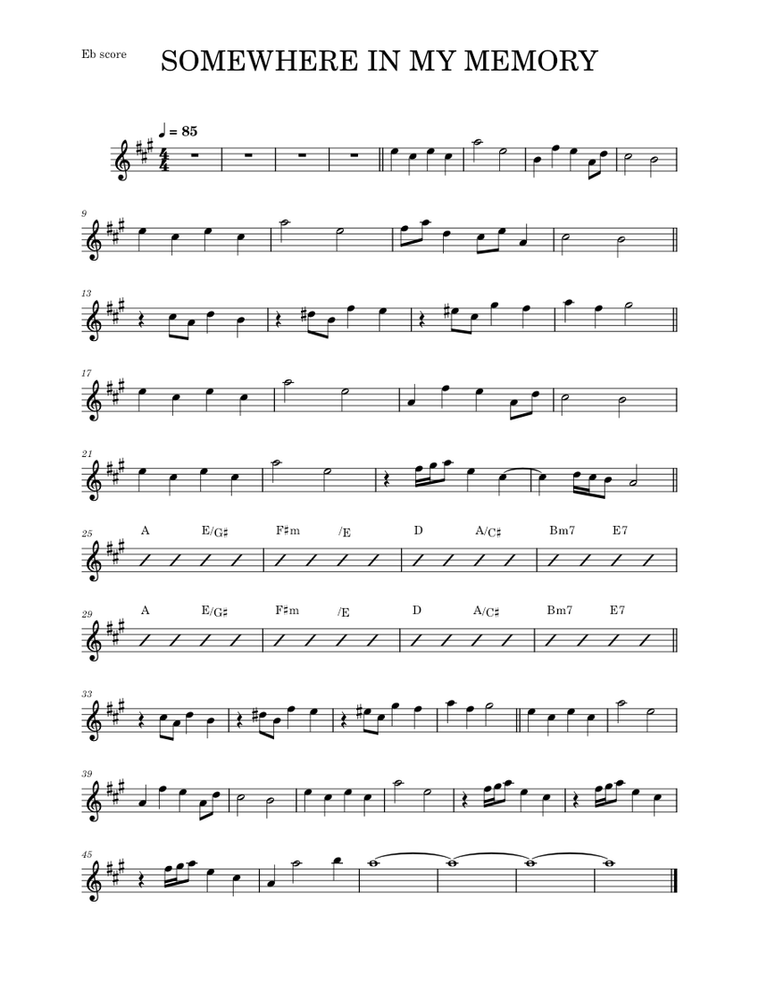 Somewhere in my memory – John Williams (ALTO SAX AND PIANO) Sheet Music with Chords for ...