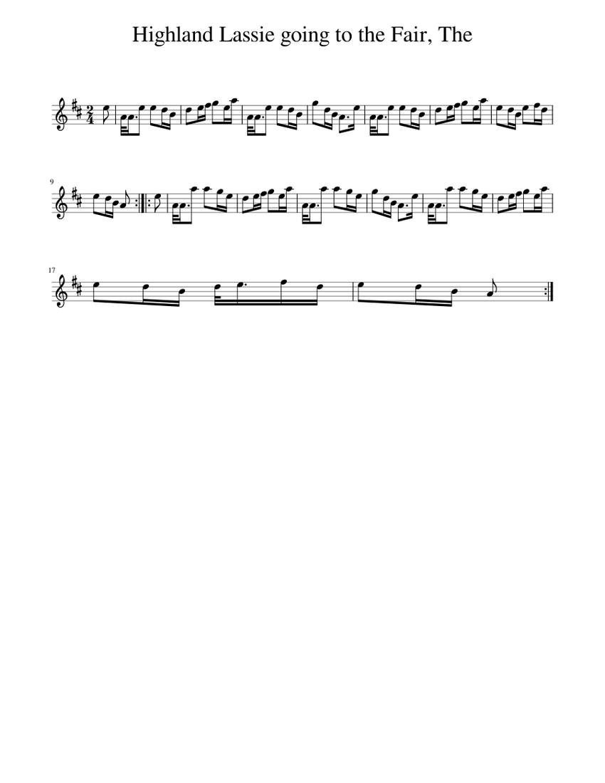 The Highland Lassie going to the Fair Sheet music for Piano (Solo) Easy ...