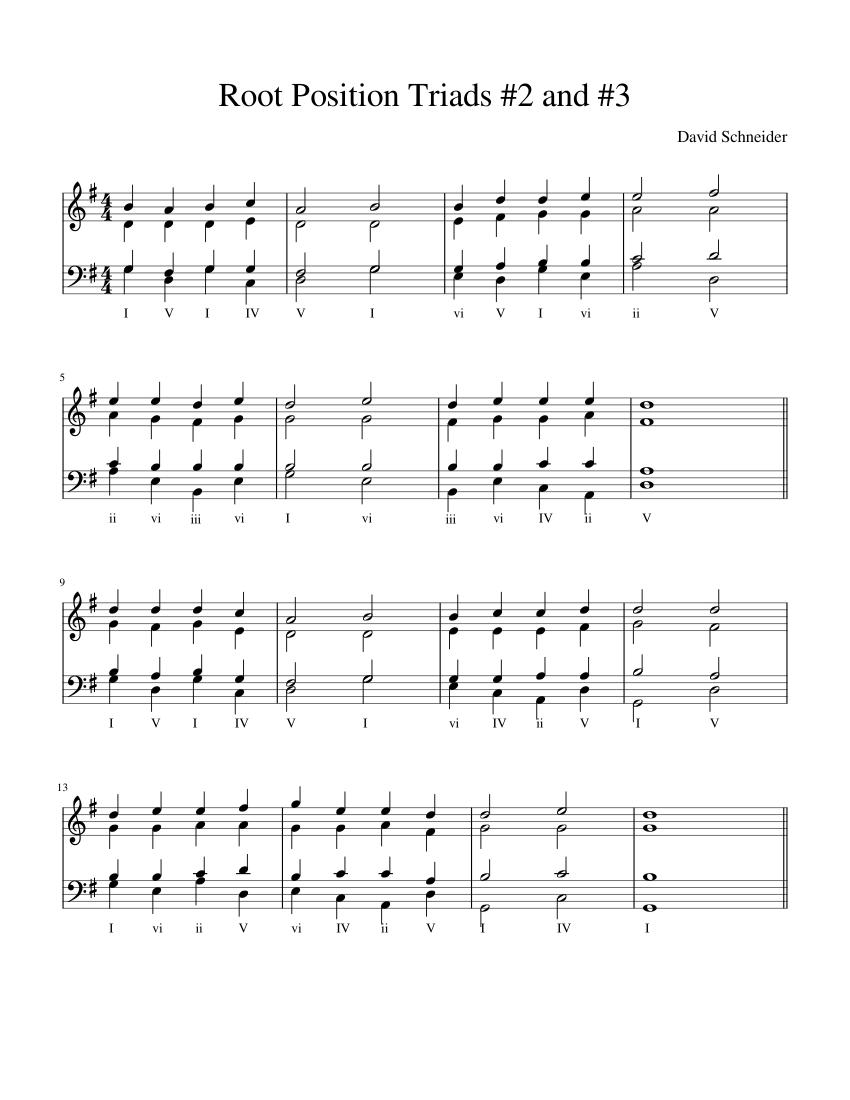 Root Position Triads #2 and #3 Sheet music for Piano (Solo) Easy ...