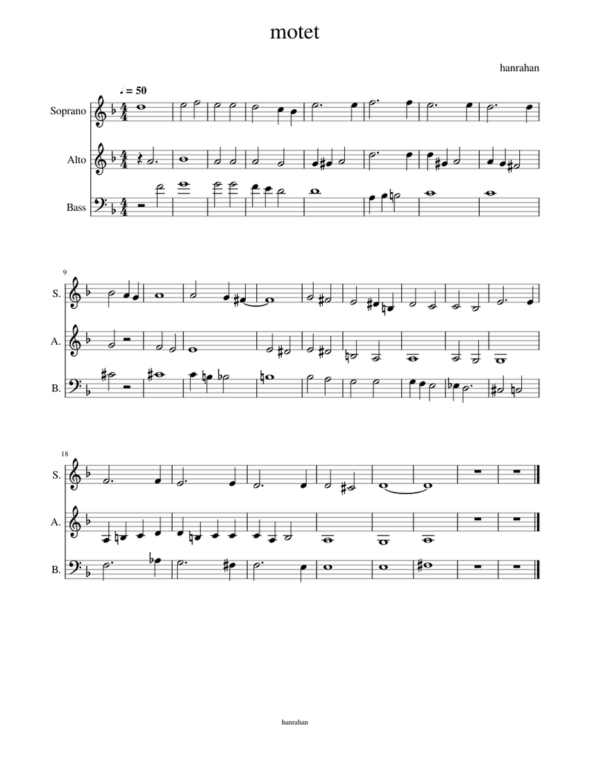 motet Sheet music for Soprano, Alto, Bass voice (Choral) | Musescore.com