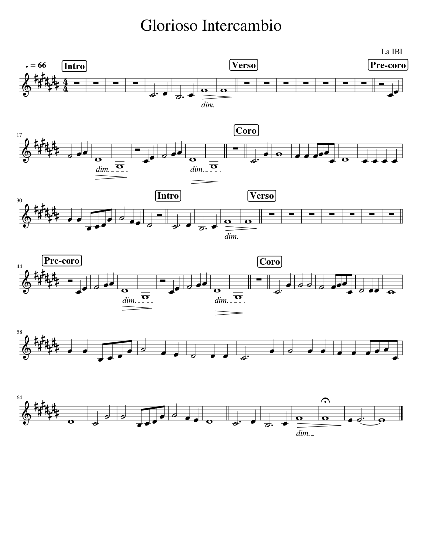 Glorioso Intercambio Sheet Music for Violin (Solo) | MuseScore.com