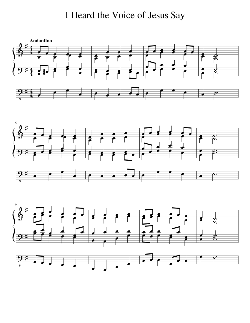I Heard the Voice of Jesus Say Sheet music for Organ (Solo) | Musescore.com